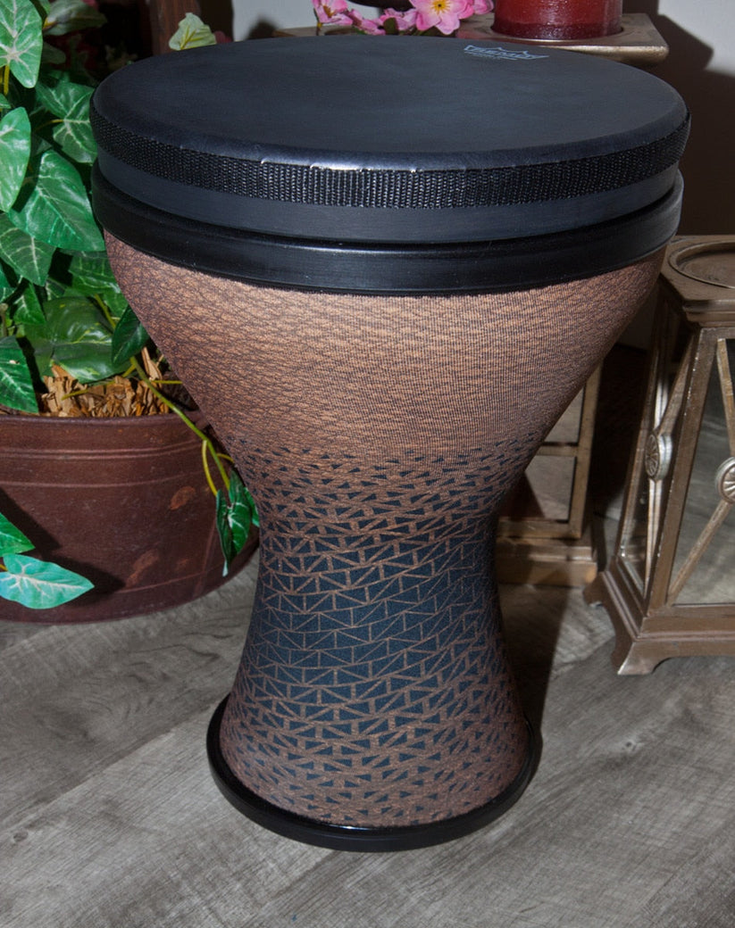 Remo Festival Doumbek, Pre-Tuned, 10" Diameter, 17.5" Height, Black Su ...