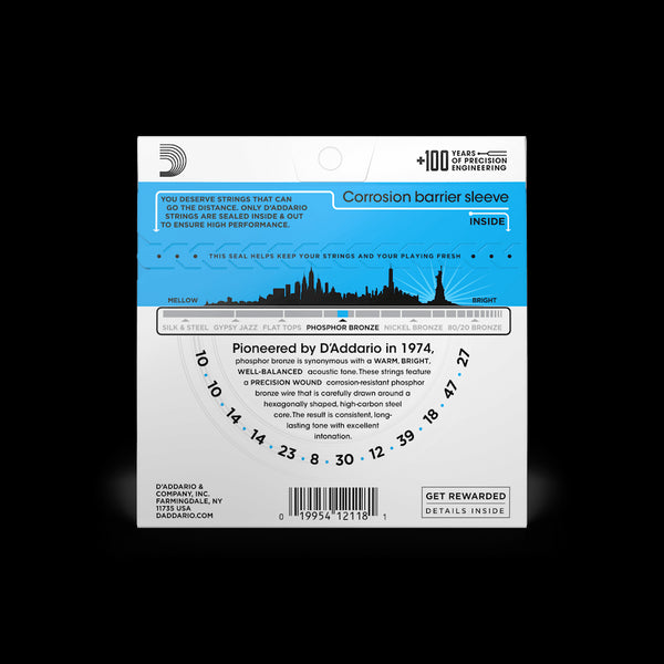 D'Addario Acoustic Guitar 12 String Light Phosphor Bronze Strings EJ38 ...