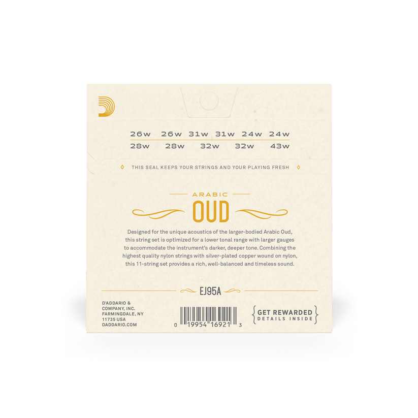 D'Addario Arabic Oud Silver-Plated Copper String Set EJ95A - Lark in ...