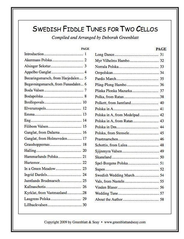Swedish Fiddle Tunes for Two Cellos – Lark in the Morning