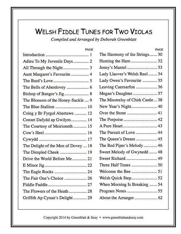 Welsh Fiddle Tunes for Two Violas – Lark in the Morning
